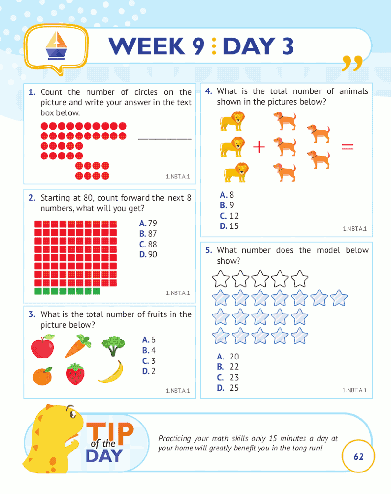 1st Grade Math Workbook
