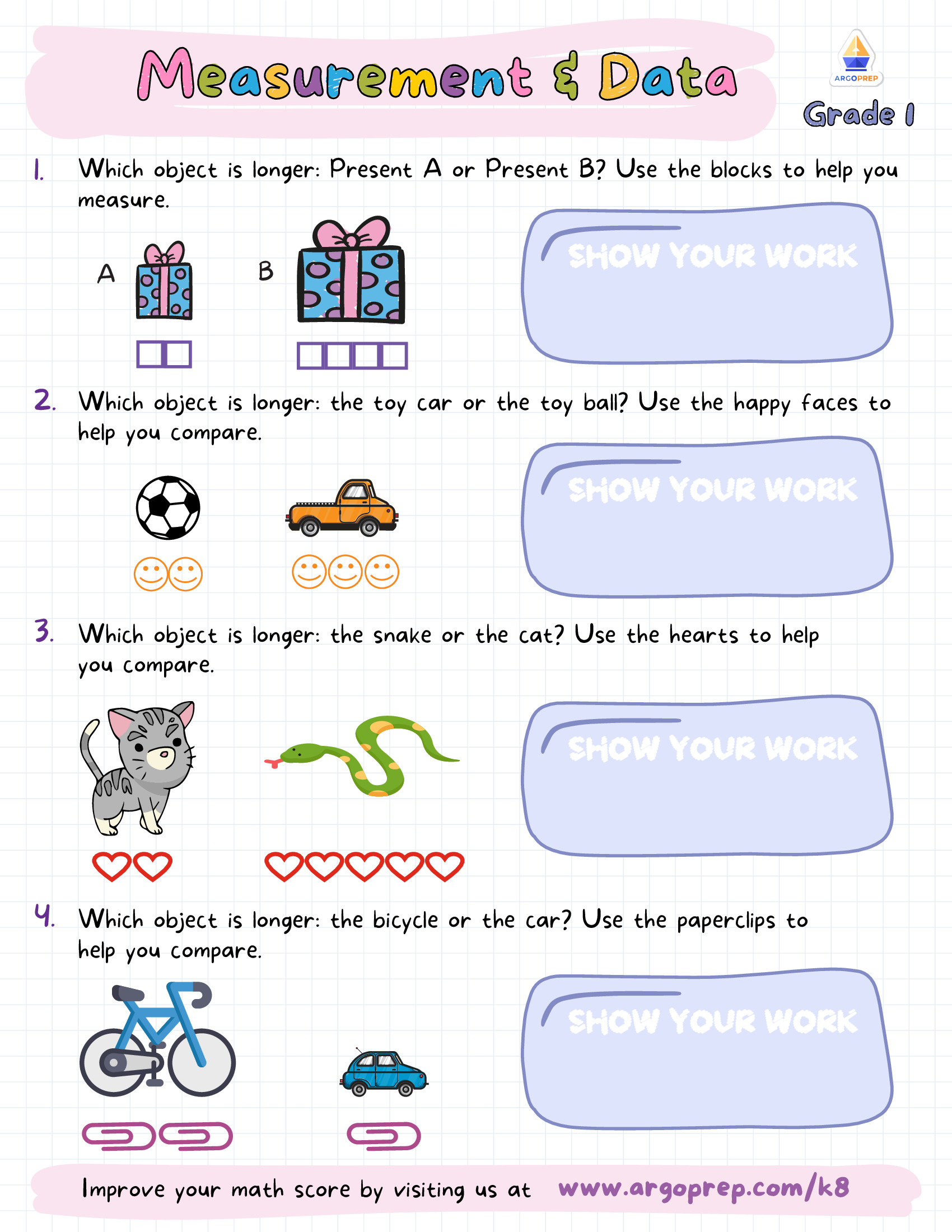 Measurement First Grade Worksheets