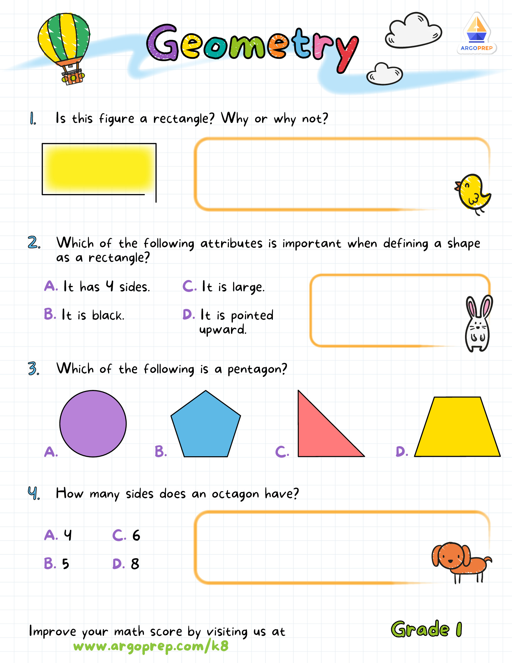 Comparing Shapes Worksheets
