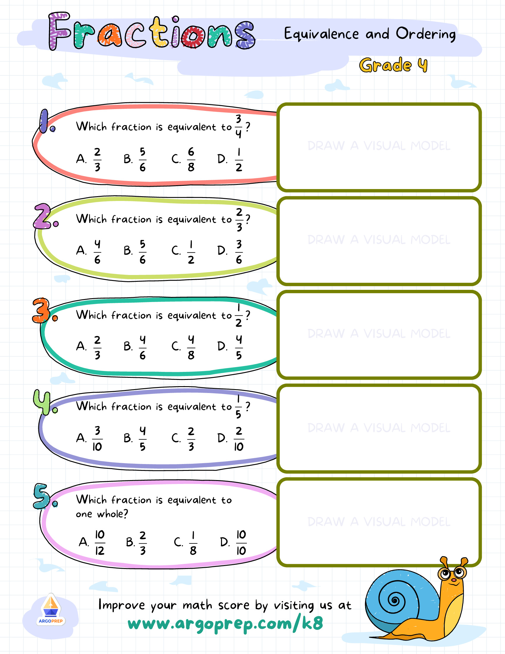 Decomposing Fractions Worksheets 4th Grade Decomposing Fractions