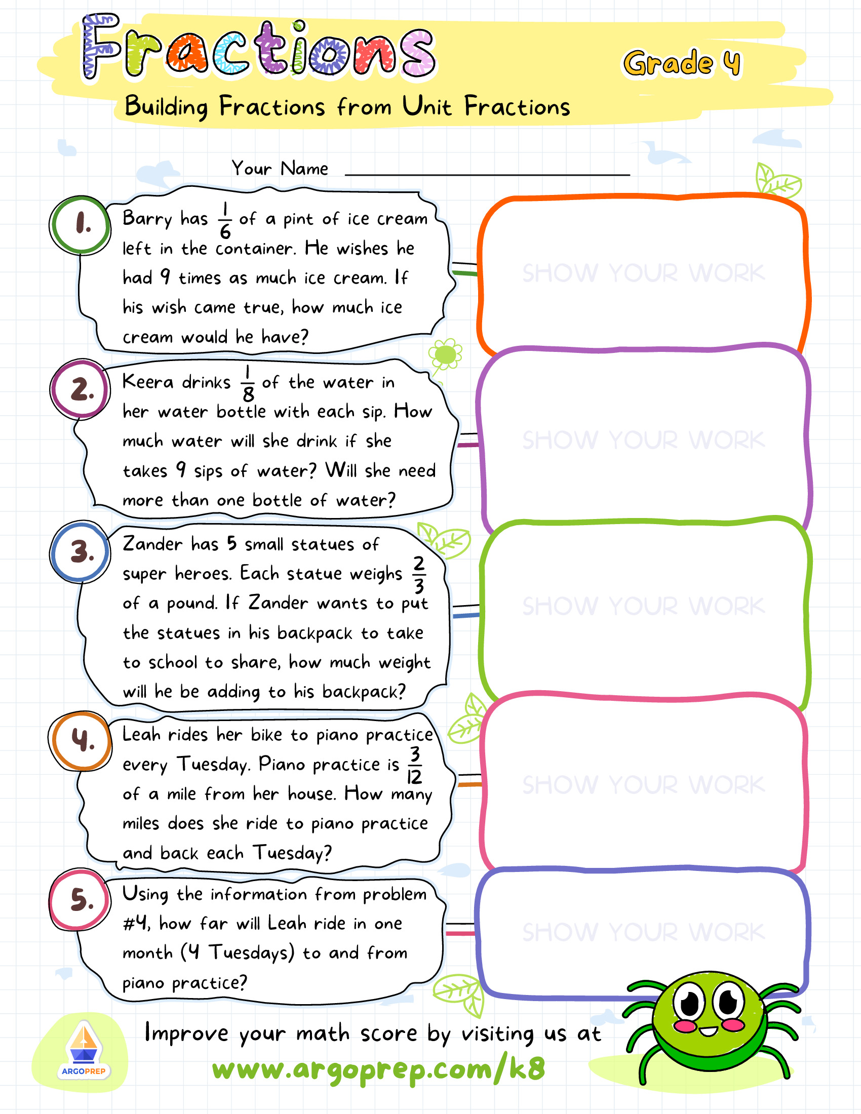Comparing Fractions Word Problems Worksheet Equivalent Fractions