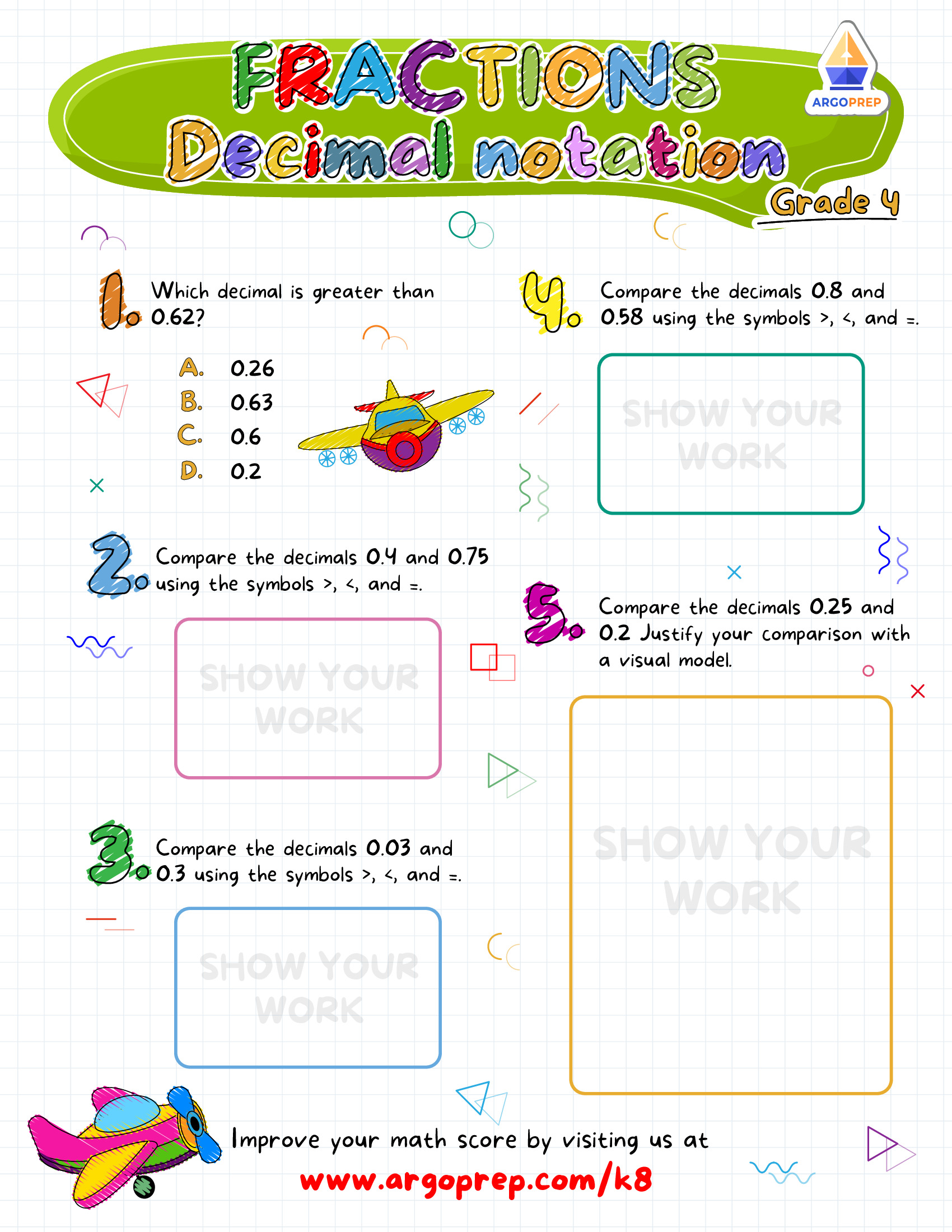 Common Core Math Worksheets 4th Grade Decimals Free 4th Grade Decimals