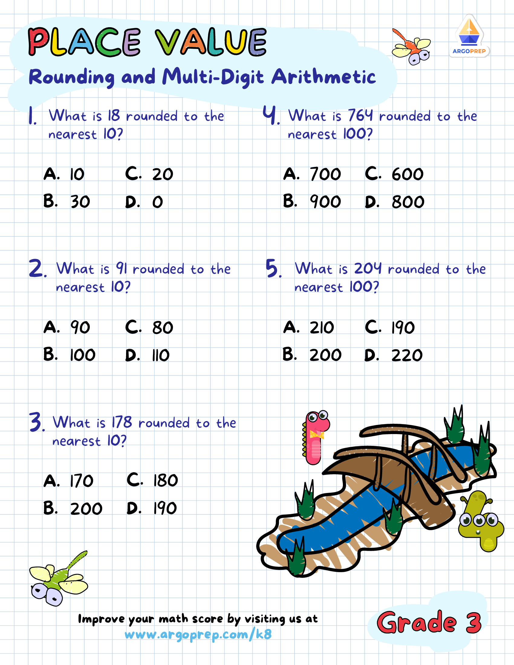 3rd Grade Rounding Worksheets