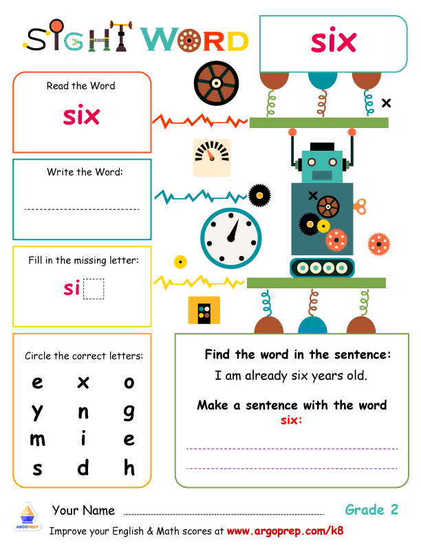 Six Grade Sight Words