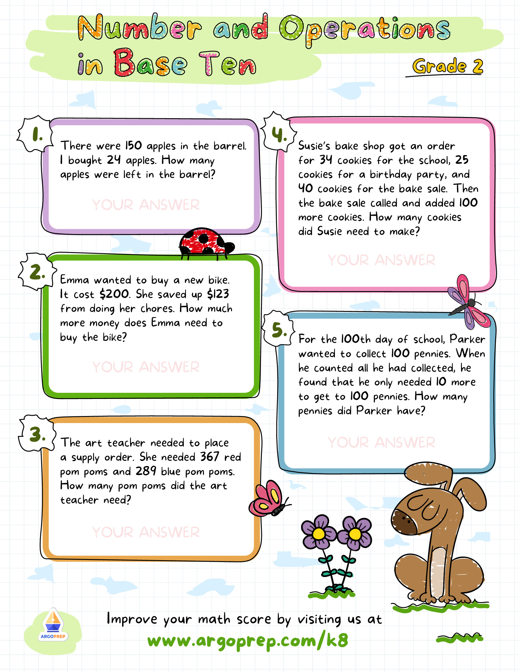 Story Probloms Addition And Subtraction: Make Your Own Story Problems
