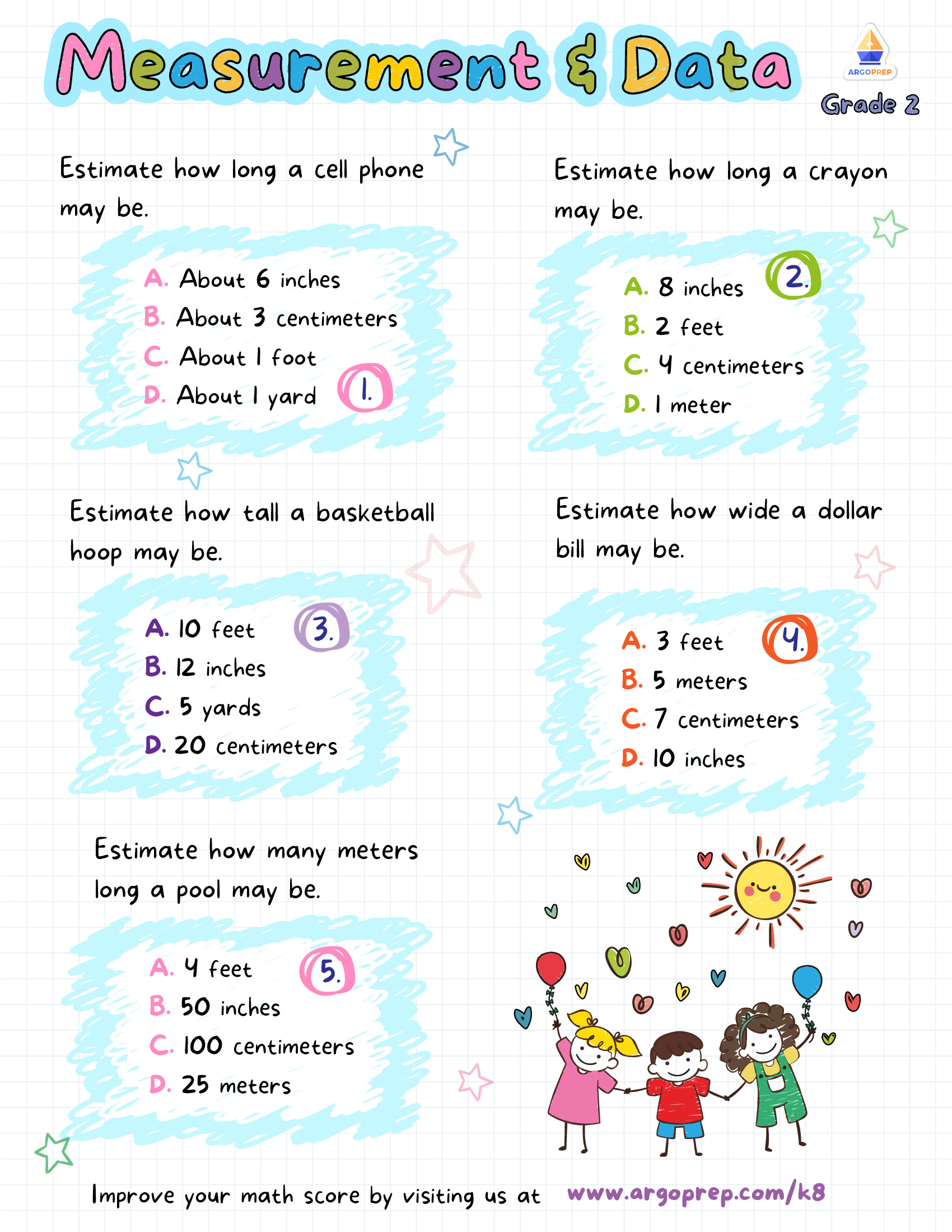 Free Measurement Worksheets For Grade 2 2nd Grade Shapes Measurement