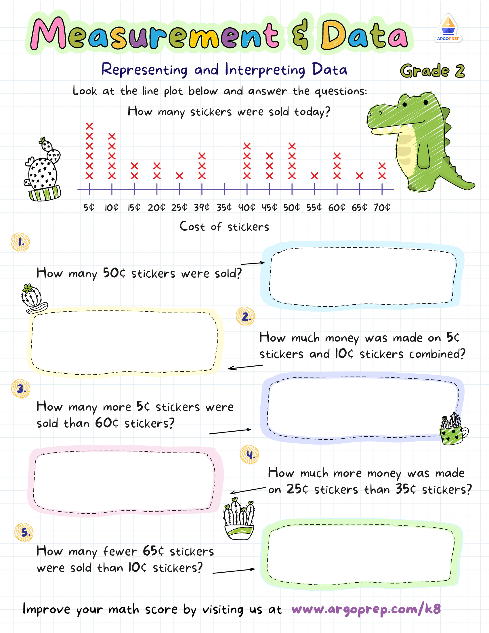 Line Plot Data Worksheets