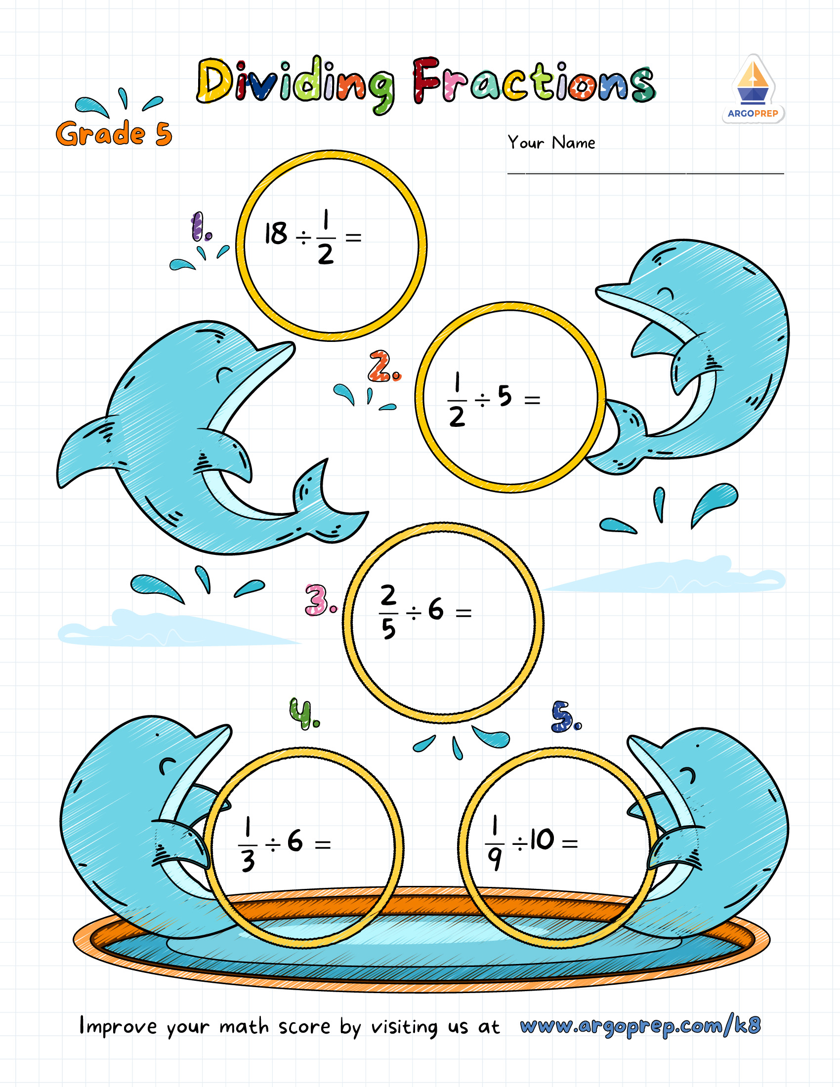 Dividing Fraction Worksheets For 5th Grade
