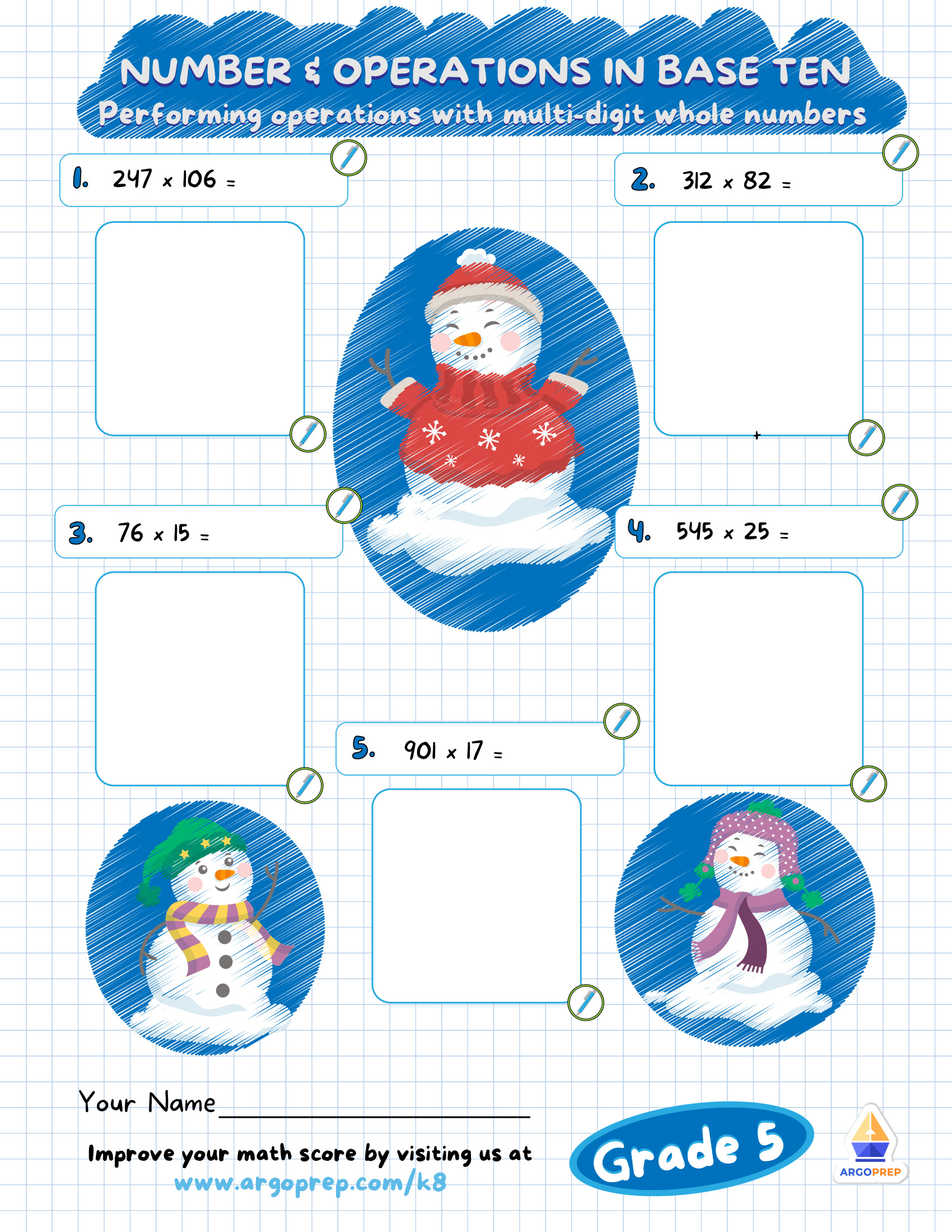 Number And Operations In Base Ten Worksheets 5th Grade 5.NBT