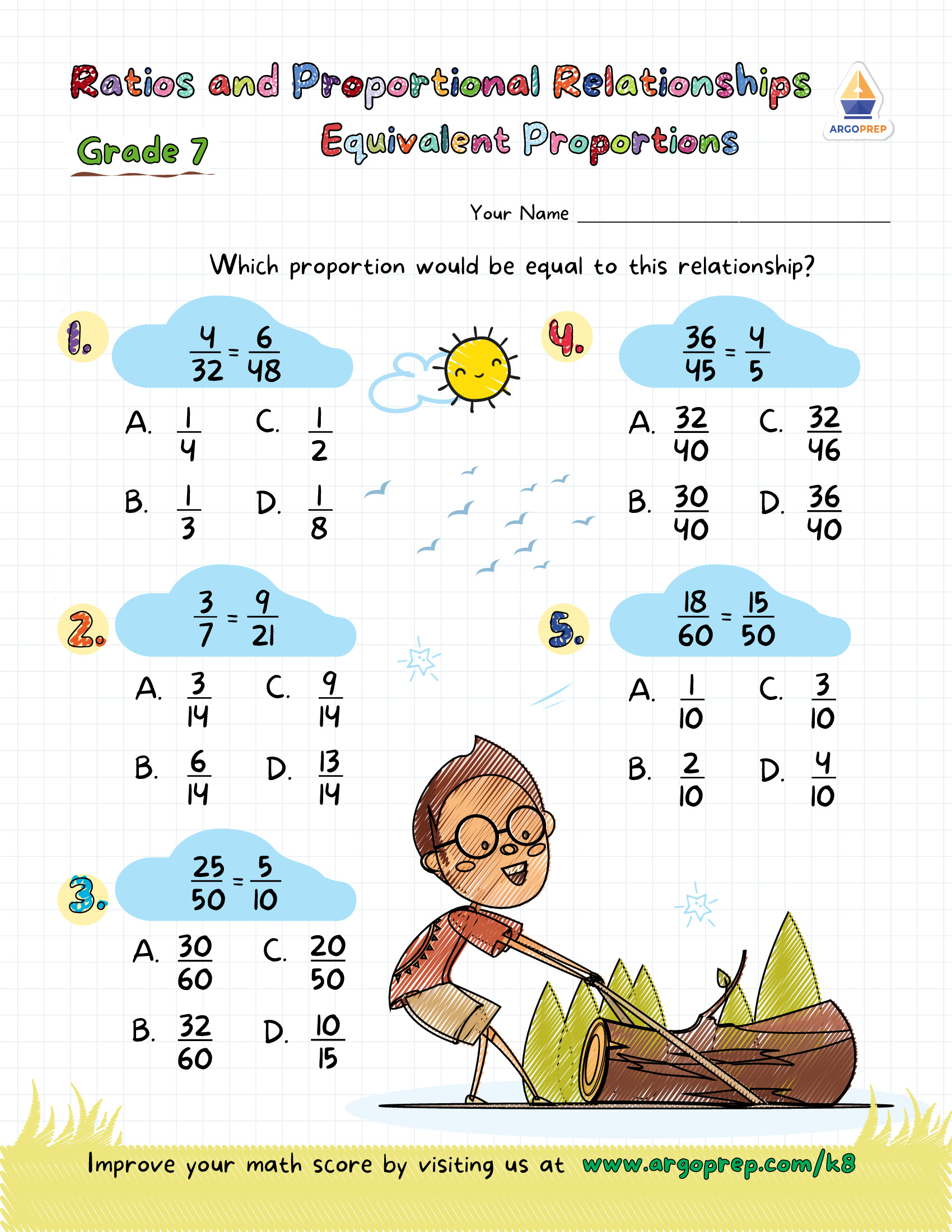Proportional Relationship Worksheet