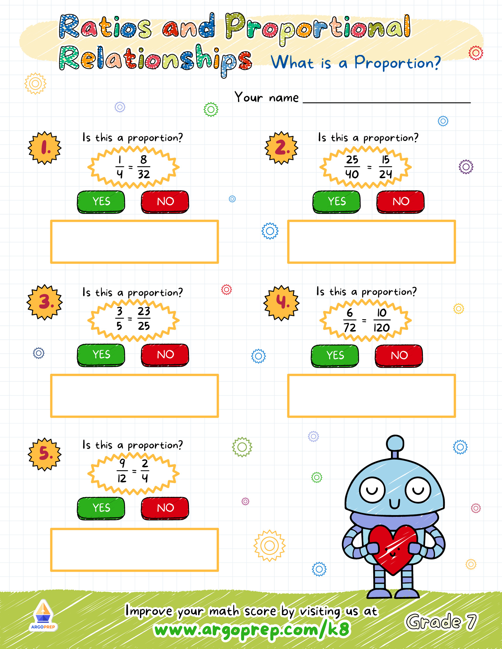 Proportional Relationship Worksheet