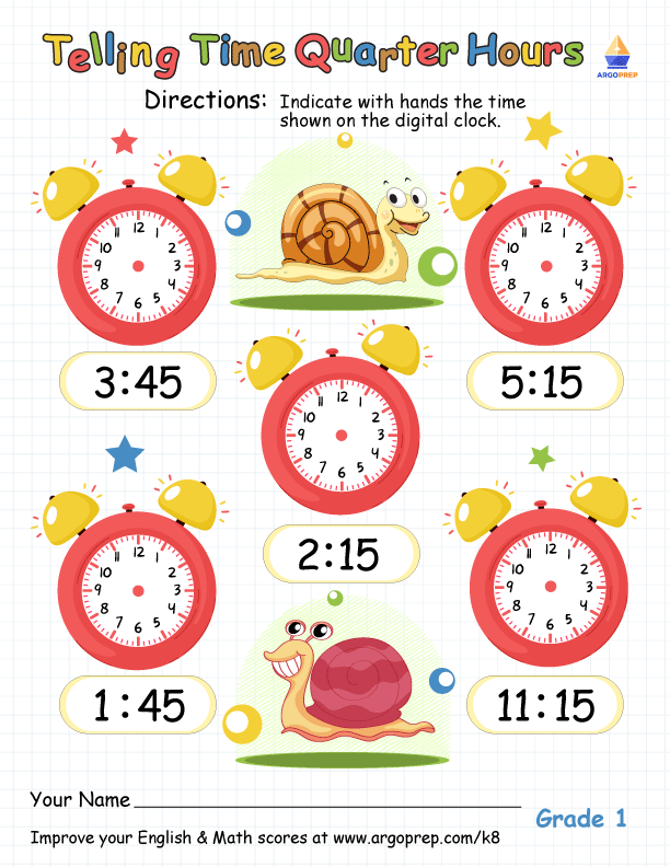 Telling Time Worksheets Using Words