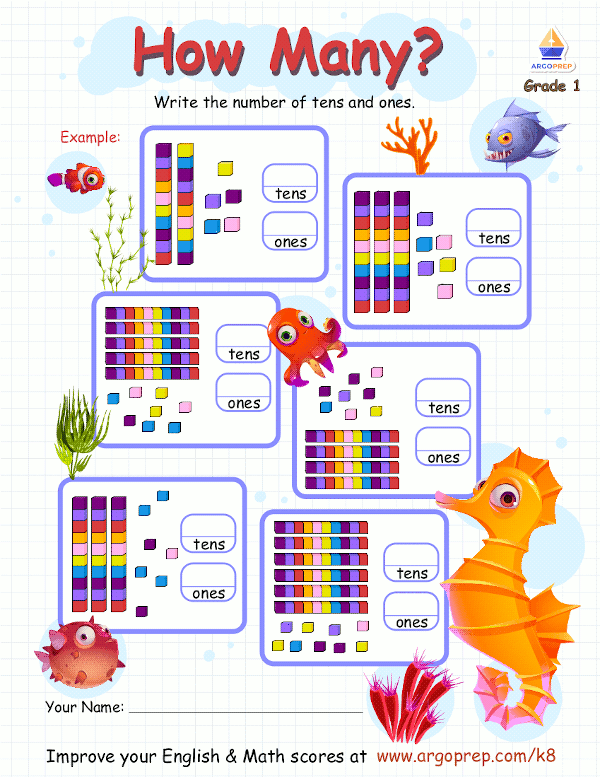 Base Ten Worksheets For 1st Grade
