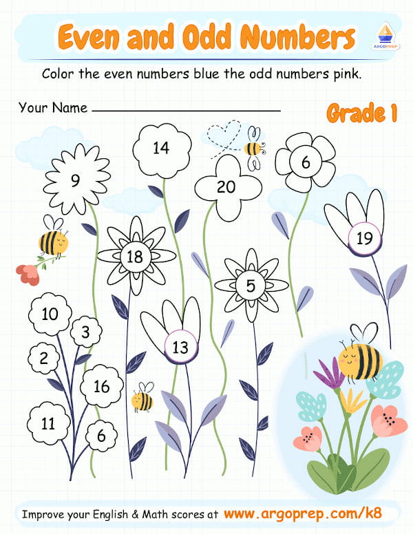 Odd And Even Worksheets For First Grade Recognising Odd And Even