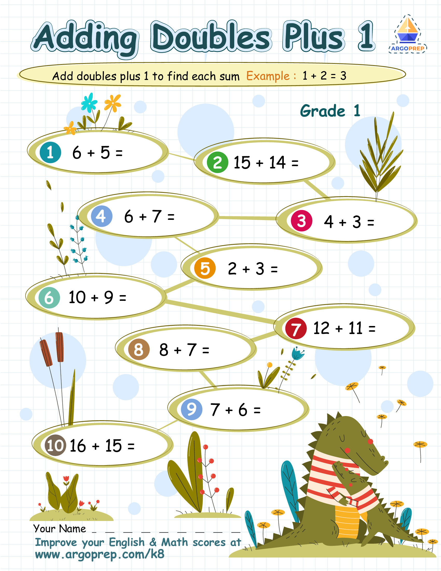 Adding Plus One Worksheets