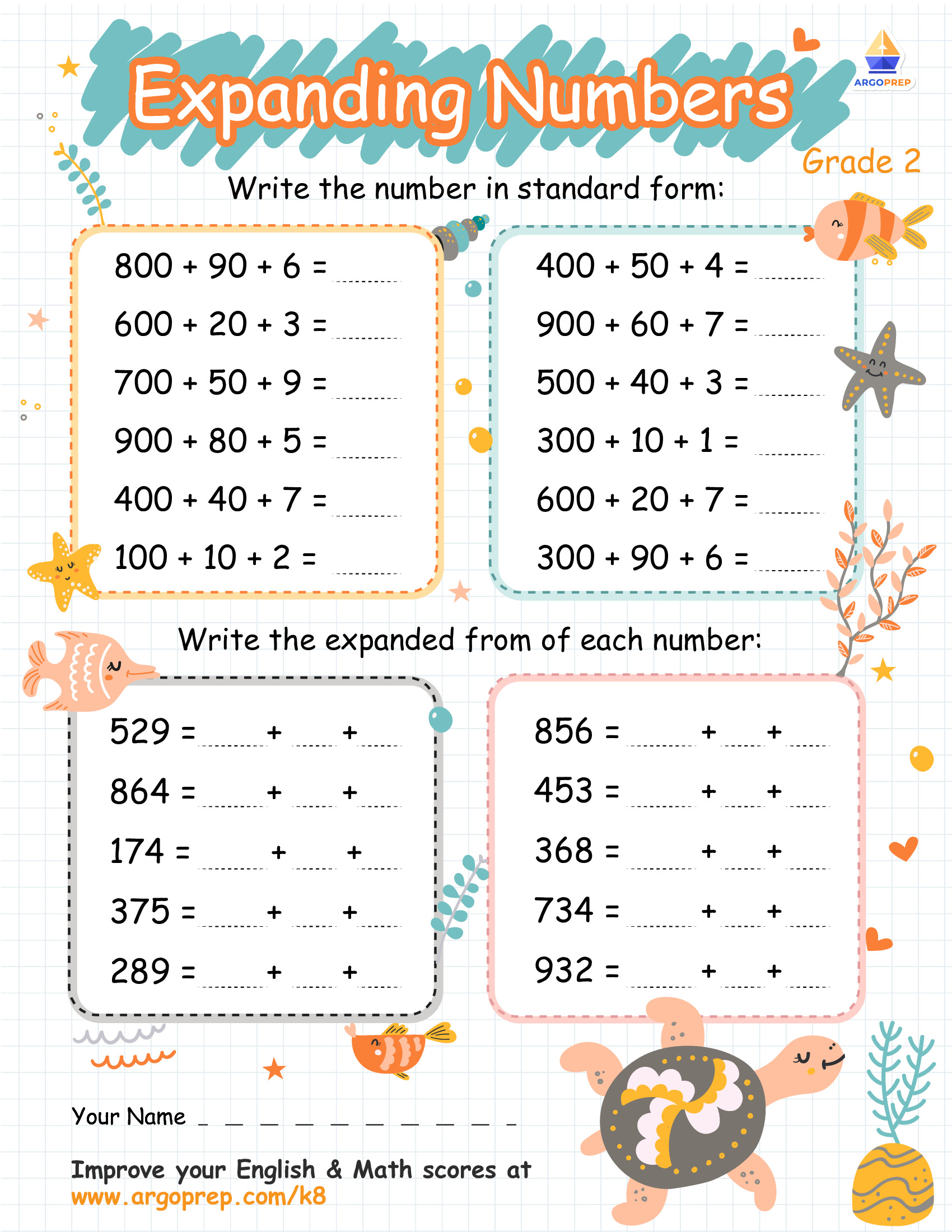 Write Numbers In Expanded Form Worksheets 2nd Grade Expanded Form Math