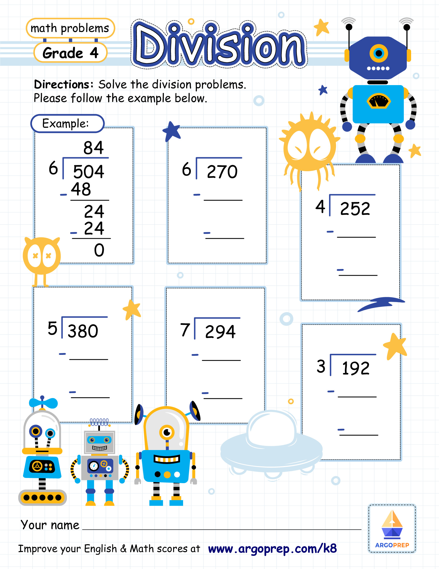 Division Facts Worksheets Grade 4 Grade 4 Division Worksheets | Little