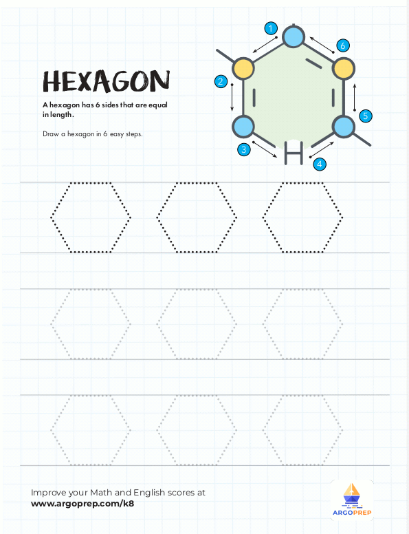 Hexagon Tracing Worksheets Tracing Pages For Kindergarten And